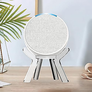 HeyMoonTong Smart Speaker Table Stand - Acrylic Decorative Holder for Echo Pop and Apple Homepod Mini, Exquisite Desktop Decorative Accessories for Office/Room (Clear)