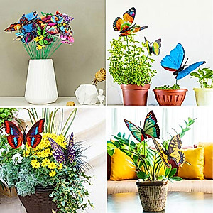 Augshy Butterfly Decorations, 75 Pcs Butterfly Stakes Waterproof Decorative Garden Stakes for Indoor/Outdoor Christmas Yard Decor