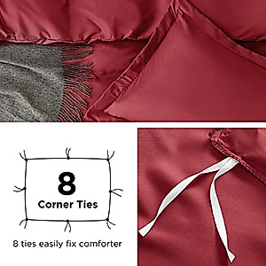 Bedsure Burgundy Red Duvet Cover Queen Size - Soft Brushed Microfiber Duvet Cover for Kids with Zipper Closure, 3 Pieces, Include 1 Duvet Cover (90"x90") & 2 Pillow Shams, NO Comforter
