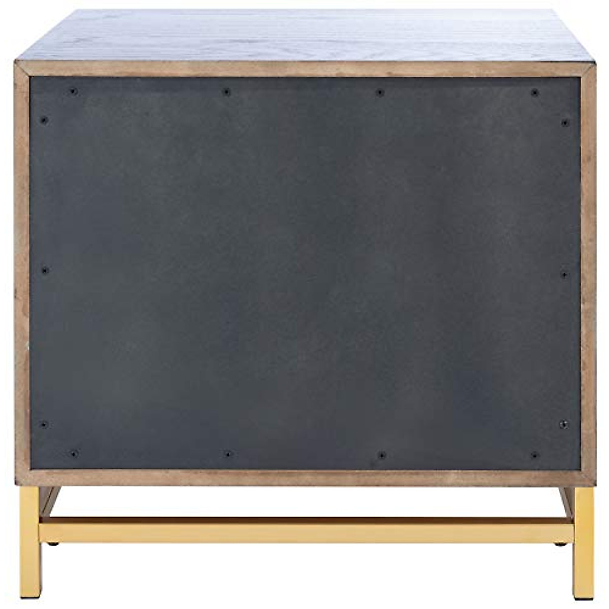 SAFAVIEH NST6401B, 23" W x 16" L x 21.5" H, Walnut/Brass