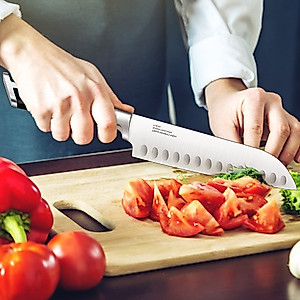 LIANYU 15-Piece Knife Set, Kitchen Knife Set with Wooden Block, Professional High Carbon Germen Stainless Steel Chef Knife Set, Forged Knives Set with Honing Steel