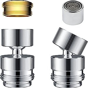Hibbent Garden Hose to Faucet Adapter, Sink Garden Hose Attachment Connection for Sink kitchen Sink Garden Hose Adapter Connector 360-degree Swivel 55/64 inch Female Thread- Chrome Finished
