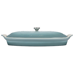 Le Creuset Heritage Stoneware Oval Fish Baker, 1.7qt., Sea Salt