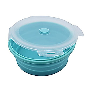 Collapsible Bowl,Magicorange Silicone Collapsible Food Storage Containers with Lids for Camping,Silicone Lunch Containers, Microwave, Dishwasher and Freezer Safe (Round)