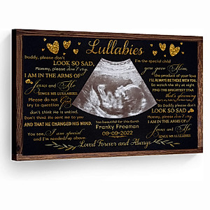 HANIKID Personalized Baby Memorial Canvas Too Beautiful For This Earth Wall Art Poster Gift For Loss Of Stillborn Infant Miscarriage Child In Loving Memory Remembrance Sympathy Idea For Grieving Mom