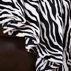 MERRYLIFE Zebra Print Throw Blanket Lightweight Soft Plush Couch Bed Sofa Blanket 60" 90"