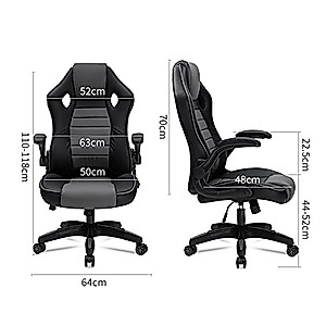SieHam Chairs,Gaming Chair, Ergonomic Office Chair Sturdy Durable Bedroom Chair Office Meeting Room Executive Swivel Desk Chair/Black/50 * 48 * 110-118Cm