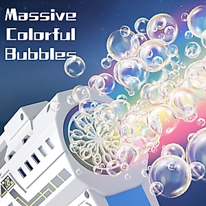 JoyPlanet Electric Massive Bubble Gun Automatic Bubble Machine Bubble Blower Bubble Maker 700 ml for Kids Boys Girls Adults Outdoor Summer Party Wedding Birthday Gifts (Blue)