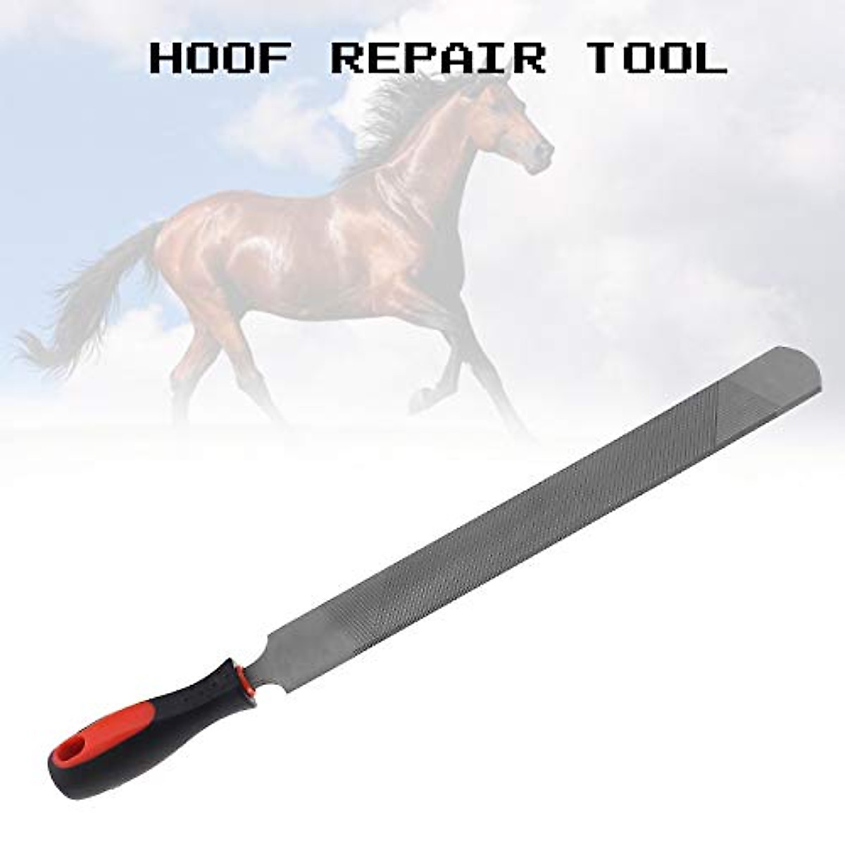 Micro Traders 14Inch Double Sided Hoof Rasp, with Rubber Handle Farrier Tool Coarse Medium Cut (350x40mm)