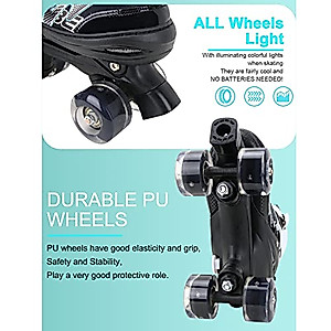 Sowume Adjustable Roller Skates for Boys and Kids, All 8 Wheels of Boy's Skates Shine, Safe and Fun Illuminating for Kids