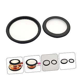 JECOMPRIS 2pcs Stethoscope Accessories Iv Diaphragm Replacement Stethoscope Diaphragm Cover Stethoscope Head Stethoscope Bell Cover Replacement Stethoscope Covers Black PVC