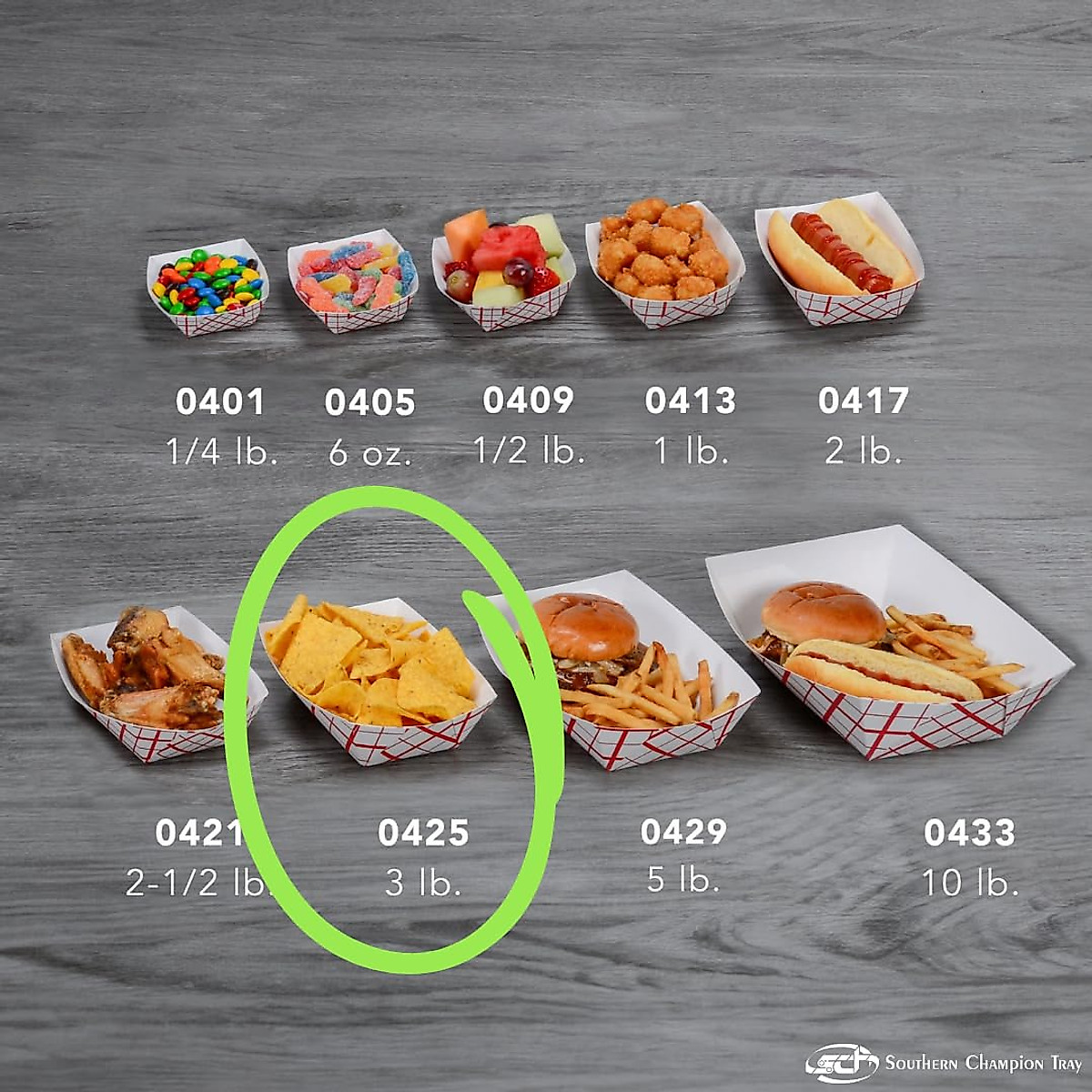 Southern Champion Tray 0425 #300 Southland Paperboard Food Tray, 3 lb Capacity, Red Check (Case of 500)