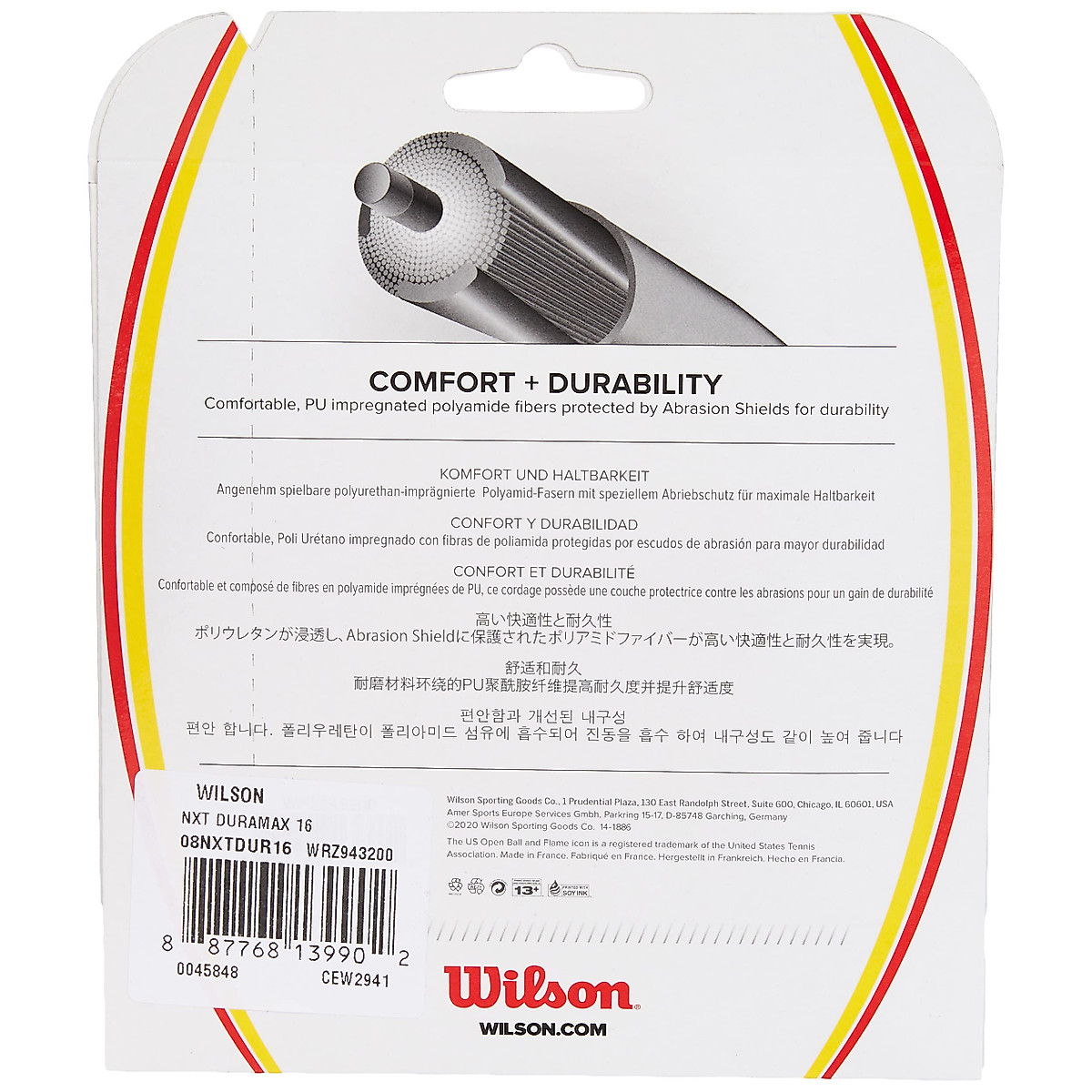 Wilson NXT Duramax 16 Tennis String - Set, White