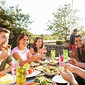 16oz Ribbed Drinking Glasses Set of 8, Clear Reusable Ribbed Glassware, Iced Coffee Cup, Cocktail Can Beer Glasses Cups with Straws, Vintage Wine Boba Tea Water Glass Tumbler, Cute House Warming Gifts