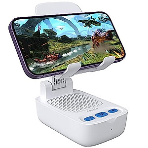 comiso Cell Phone Stand with Wireless Bluetooth Speaker, Punchy Bass & HD Stereo Sound Speaker for Home & Outdoors Compatible with iPhone/ipad/Samsung, Unique Ideal Gifts for Men Women (White)