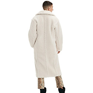 UGG Women's Gertrude Long Teddy Coat, Winter White, XL