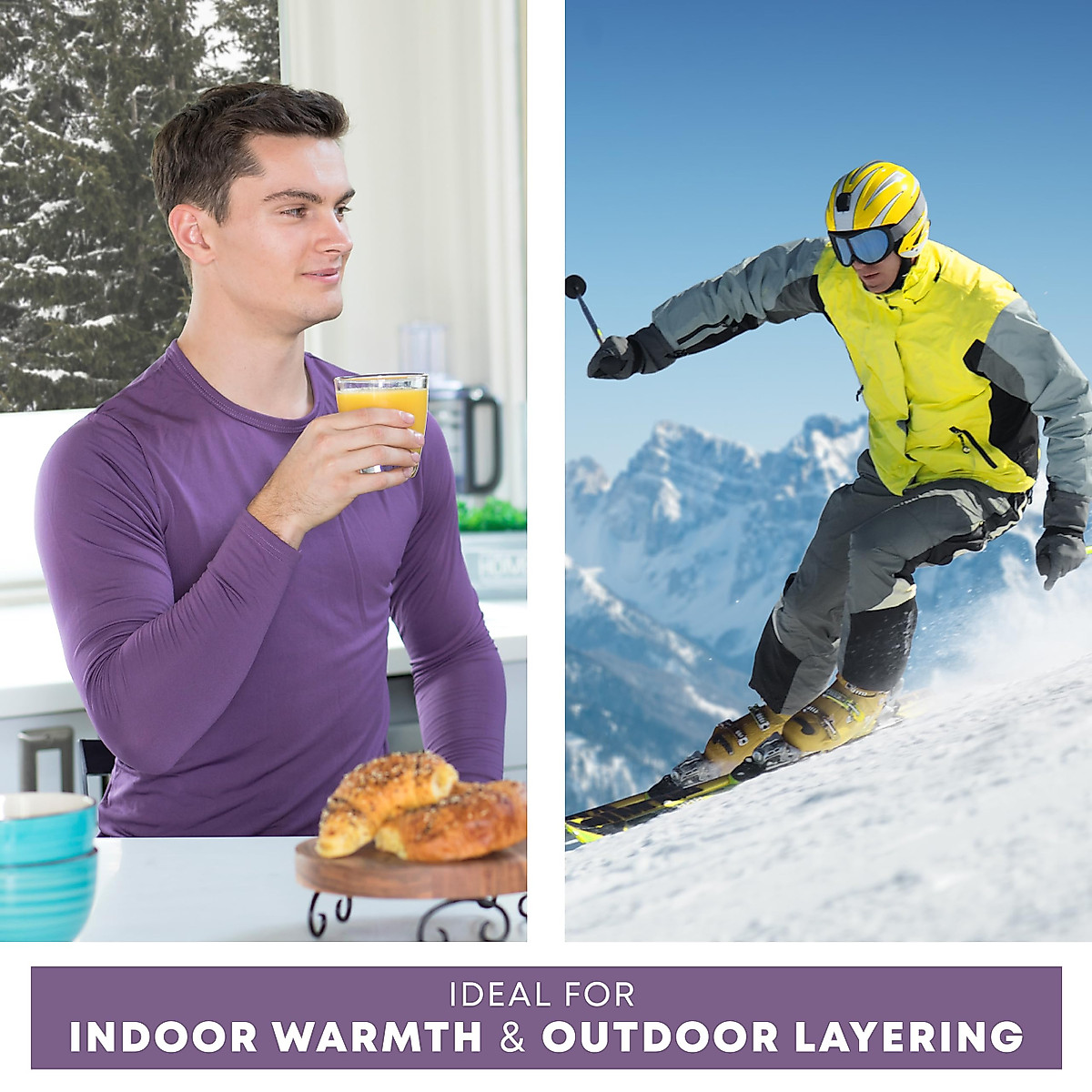 Rocky Thermal Underwear for Men (Long Johns Thermals Set) Shirt & Pants, Base Layer (Black - Heavyweight/X-Large)