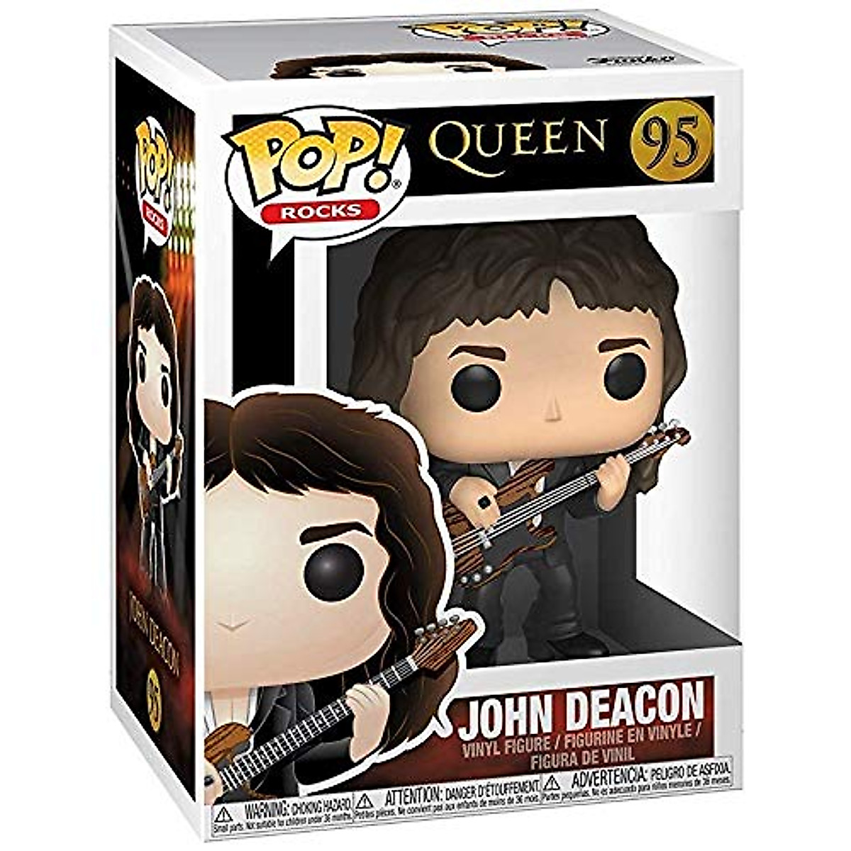 POP Queen - John Deacon Funko Pop Vinyl Figure (Bundled with Compatible Pop Box Protector Case), Multicolored, 3.75 inches