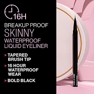 wet n wild Breakup Proof Liquid Eyeliner - Ultra-Fine Brush, Waterproof, Long-Lasting - Cruelty-Free & Vegan - Ultra Black