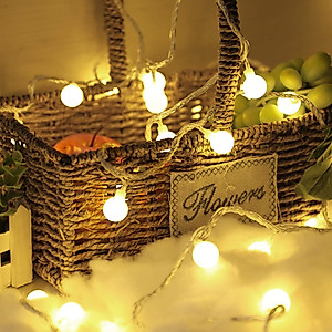 TORCHSTAR Globe Ball String Lights, Plug-in, 33ft 100 LEDs, Christmas Light 8 Lighting Modes for Bedroom Decor Indoor Outdoor, Home Wall Garden Decorations, Warm White