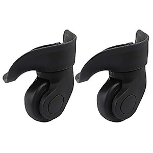 BQLZR Luggage Swivel 9.1cmx10.7x4.9cm Black Plastic Left & Right Wheels DIY Replacement Parts Pack of 2 (See Video First)