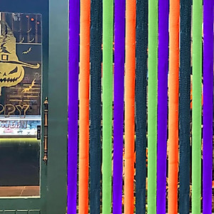 PheiLa Halloween Party Supplies, 4 Rolls Orange Black Purple Green Crepe Paper Streamers for Halloween DIY, Home Party Backdrop Decorations, 1.77 Inch x 82 Ft/Roll, 328ft