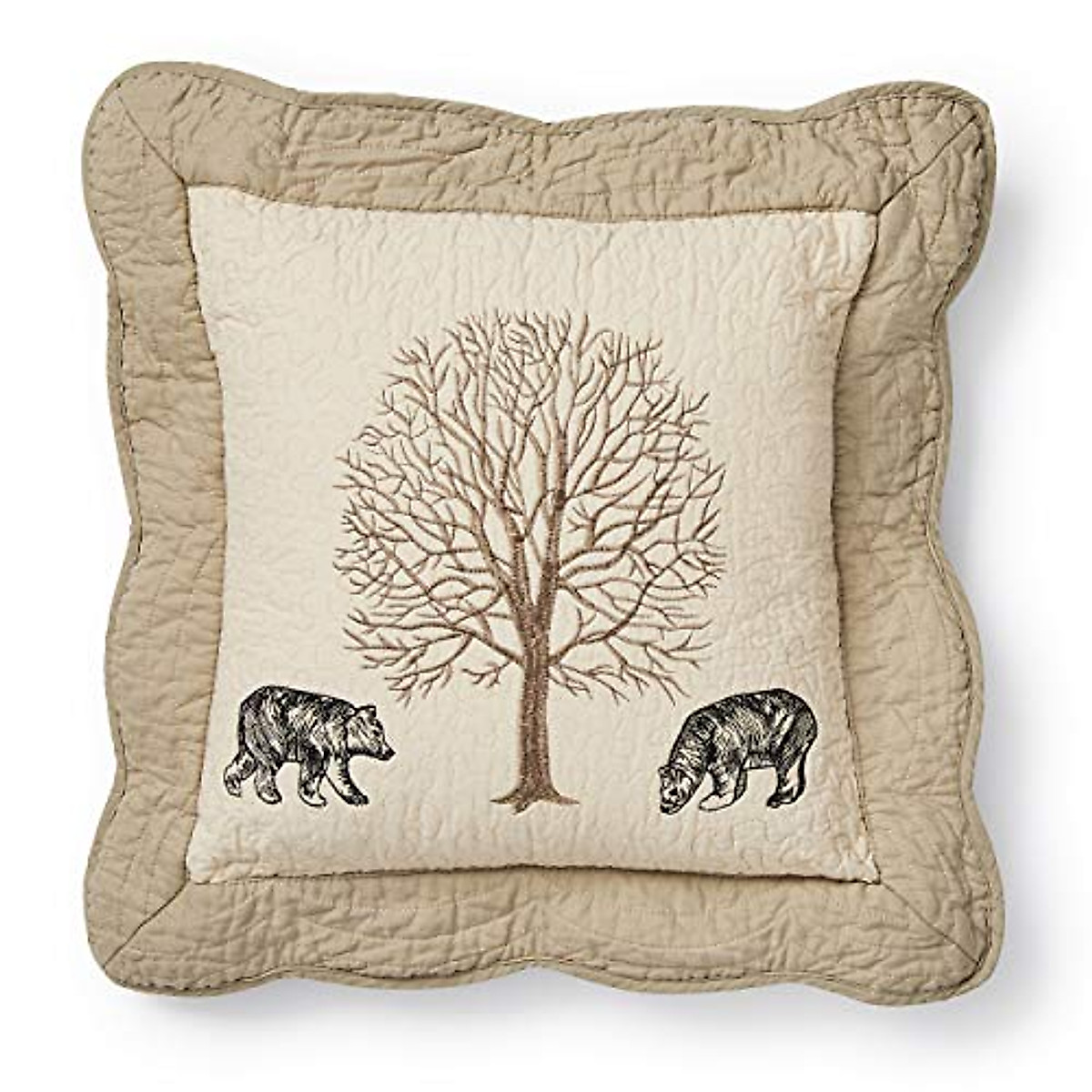 Donna Sharp Throw Pillow - Bear Creek Lodge Decorative Throw Pillow with Bear Pattern - Square