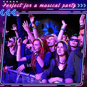 Tigeen Light up Headband Led Headband Led Face Jewelry Glow Headband Led Crown Light up Hair Accessories for Girls Women Valentine's Day Party Favors(8 Pcs)