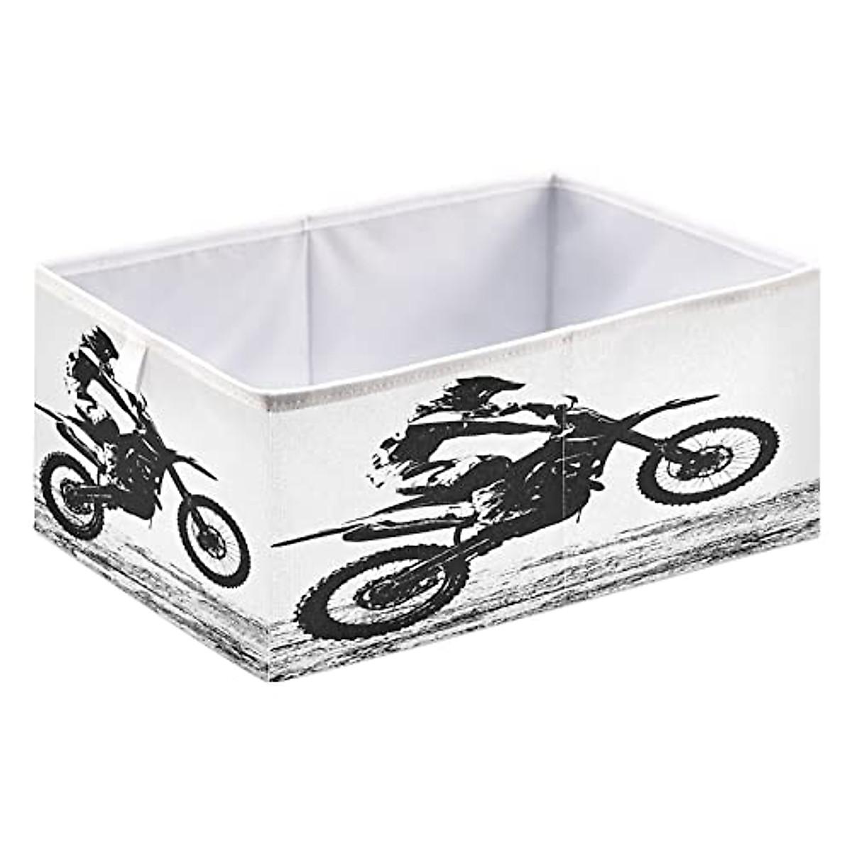 Kigai Motocross Rider Storage Basket Cube Box Foldable Canvas Storage Basket for Clothes Storage,Toy Box,Home Storage
