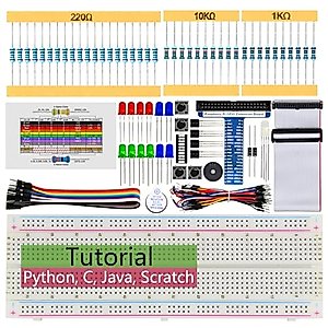 Freenove Basic Starter Kit for Raspberry Pi 5 4 B 3 B+ 400 Zero 2 W, 383-Page Detailed Tutorial, Python C Java Scratch Processing Code, 146 Items, 48 Projects (Raspberry Pi NOT Included)