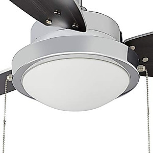 Amazon Basics 30-Inch Ceiling Fan - Includes Integrated Dimmable LED Light Kit - Three Reversible Blades, Chrome Finish