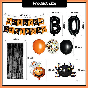 Halloween Birthday Party Decorations Halloween Birthday Banner Halloween Theme Happy Birthday Halloween Decorations Black and Orange Happy Birthday Halloween Banner