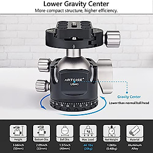 Carbon Fiber Heavy Duty Tripod ARTCISE 81'' Professional Tripod for Camera, 10-Layer Carbon Fibre Tube, 32.5mm Leg with Low Profile Tripod Ball Head for Canon Nikon Sony, DSLR SLR Digital Camcorder