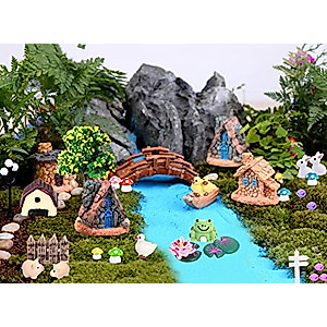 CHAKANLX 108 Pieces Miniatures Fairy Garden Accessories Outdoor, Fairy Garden Kit, Miniature Figurines, Fairy Garden Accessories, DIY Micro Landscape Ornaments for Potted Plant Bonsai Terrarium Decor