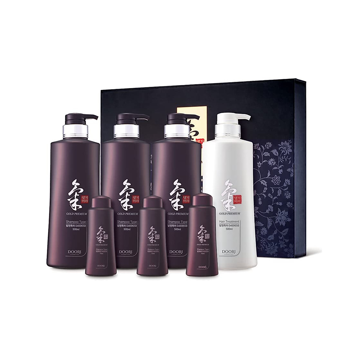 Daeng Gi Meo Ri- Ki Gold Premium Special Hair Care 4pcs Set [Shampoo x3, Treatment x 1], Effectively Moisture to Dry and Rough Hair, No Artificial Color