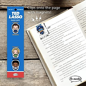 Re-marks “Ted Lasso” Magnetic Bookmarks, Magnetic Page Clips, 2 Sets of 4 Page Clips, 8 Clips Total