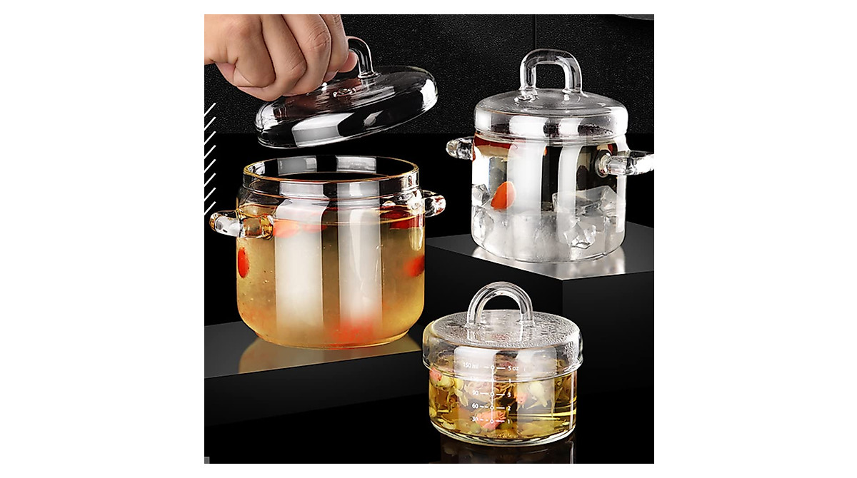 Glass Cooking Sauce Pan - Versatile 700ml Stew Pot