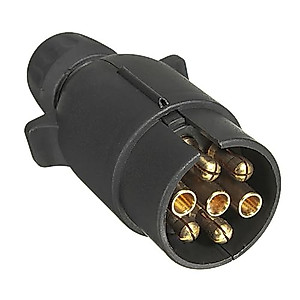 Vdaxvme 7 Pin Adapter Trailer Connector 12V Towbar Towing Waterproof Socket Adapter Standard European Car Truck Caravans Trailer Light Connector 7-Way Round Pin Adapter