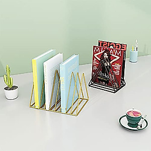 File Folder Rack Bookend Office File Organizer Metal Bookend Support Magazine Rack Art Modeling Desktop Storage Shelf Bookshelf Multifunctional File Organizer Desk Home Office Decoration File Organize