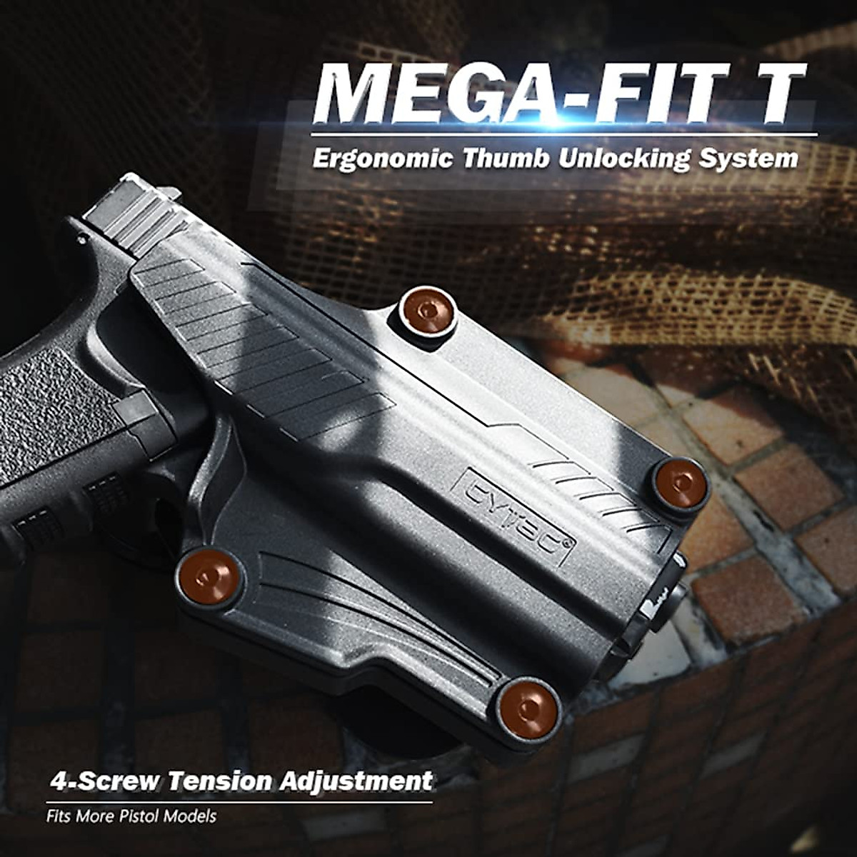 Mega-fit Thumb Release Holster with Paddle