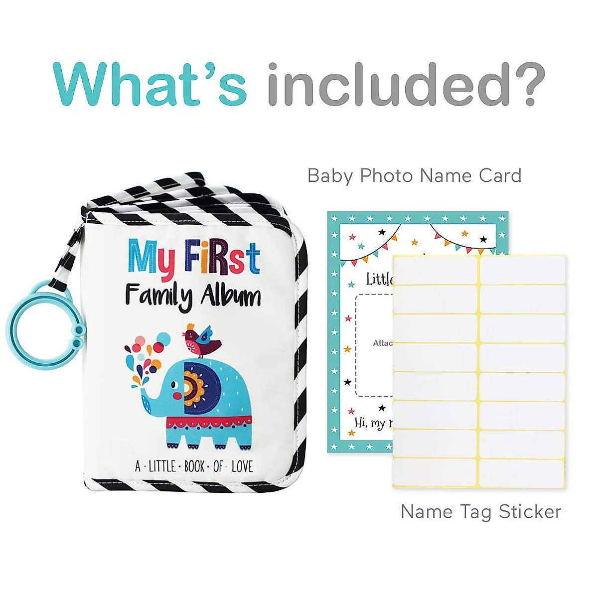 Urban Kiddy Early Learning Bundle | Baby's My First Family Album, Soft Alphabet Flash Cards, Photo Cloth Book and Animal Cloth Cards Gift Set for Infants Toddler & Kids