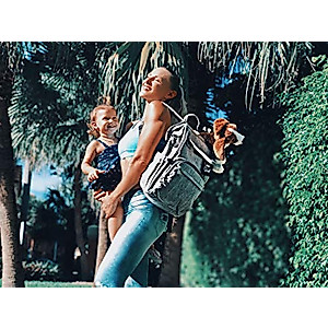 Qipi Diaper Bag - Spacious & Smart Multi-Function Nappy Bag w/ Changing Pad - Ruby Red