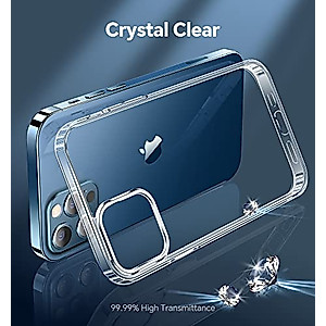 Elando for iPhone 12 Pro Max Phone Case, Anti-Yellowing Clear Phone Case, Super Slim Phone Case (0.39" Added) - Crystal Clear