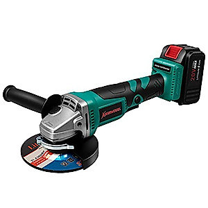 Kinswood Brushless Cordless Angle Grinder 20V 4-1/2” Cut-Off 3.0Ah Lithium-ion Battery & Fast Charger w/Cutting Wheel & Grinding Wheel
