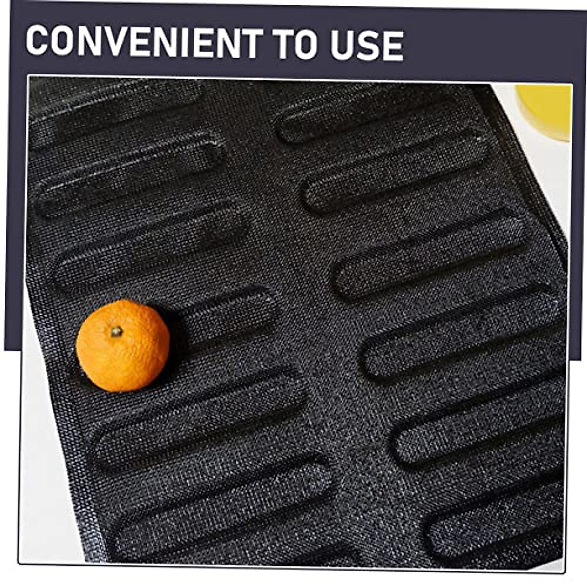 Housoutil Oven Roasting Pan Silicone Loaf Pan Oven Accessories Silicone Baking Liners Mats Rubber French Bread Forms Silicone Hot Dog Bun Mold Bakeware Bread Pan Daily Use Baking Pan Black