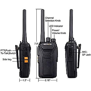 Retevis RT27 Walkie Talkies,Two Way Radio with Shoulder Speaker Mic,2 Way Radios Long Range,USB Charging Base,Local Alarm,Walkie Talkie for Adults Construction Site School Security(5 Pack)