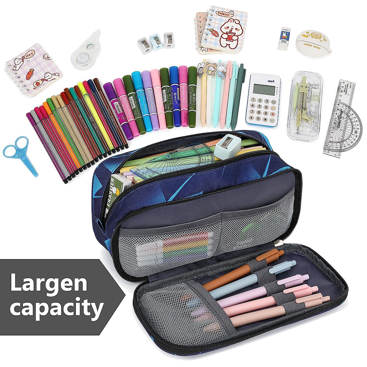 Mountain guest Pencil Cases for kids, Large Capacity Pencil Pouch, Office College School Marker Organizer Case pen for Men Women Adult Teens