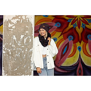 Funky Junque Oversized Beanie Matching Scarf Set Bundle - Kaleidoscope 4#32