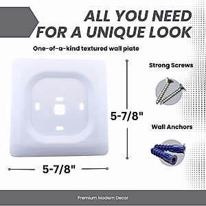 Wall Plate for Ecobee Smart Thermostat Enhanced and Premium, Modern Textured Design Solar White Square