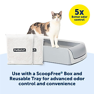 PetSafe ScoopFree Premium Natural Cat Litter, 4.2 lb (Pack of 2) – 100% Natural Non-Clumping Cat Litter, Odor-Free for up to 21 Days – No Chemicals, Additives, Dyes or Fragrances